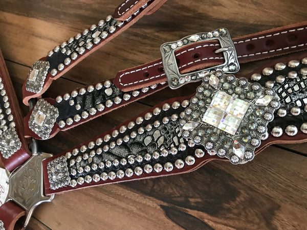 Black Gator with Silver Mystic Overlay | Rockn'Wilsons